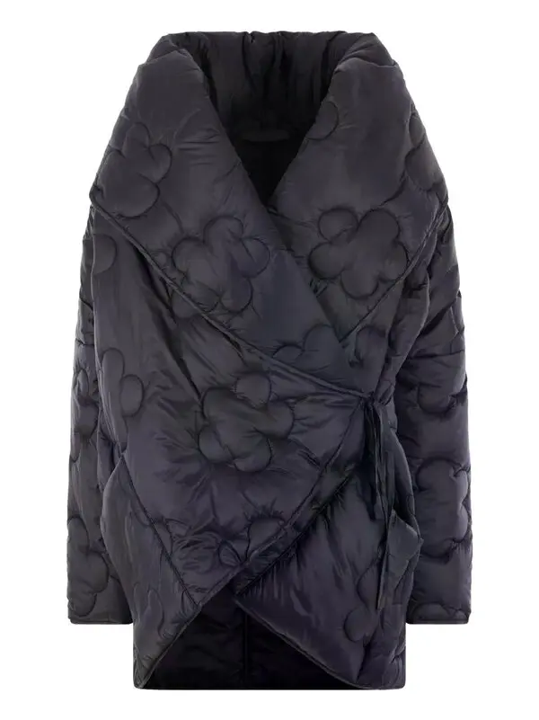 MARIA CALDERARA Floral Quilted Coat - Black