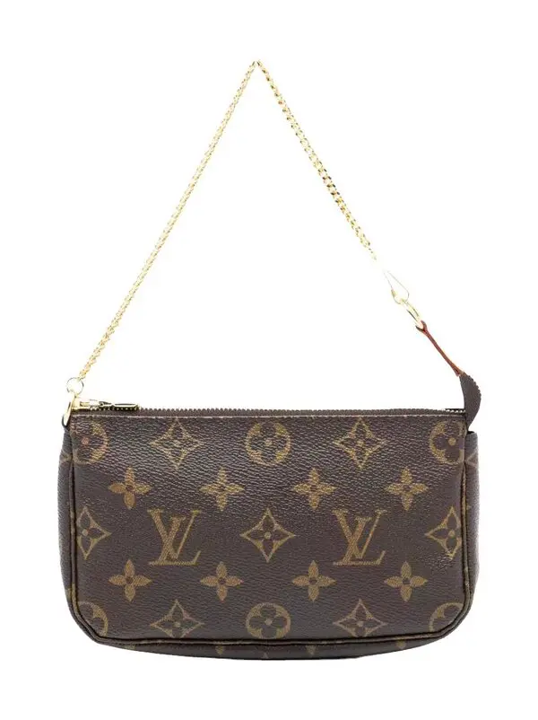 LOUIS VUITTON 2002 Monogram Mini Pochette Accessoires Handbag - Brown