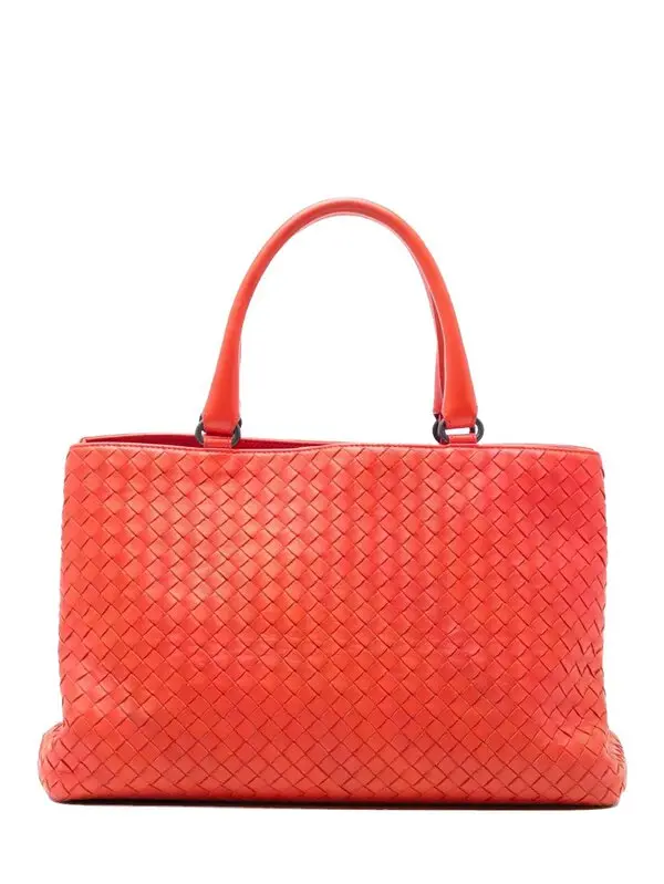 Bottega Veneta 2012-2015 Nappa Intrecciato Milano Tote Bag - Red