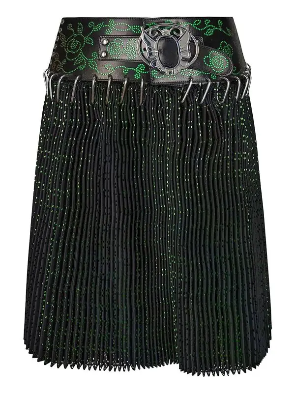 CHOPOVA LOWENA Carabiner Pleated Skirt - Black