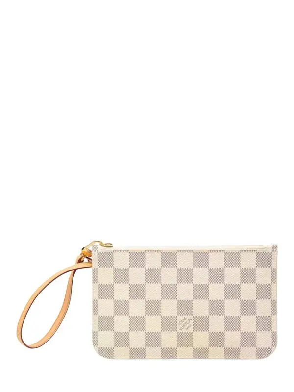 LOUIS VUITTON Damier Azur Neverfull Pm Pouch - White