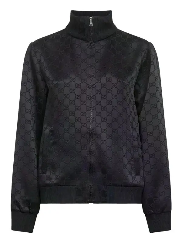 Gucci Monogram Jacquard Bomber Jacket - Black