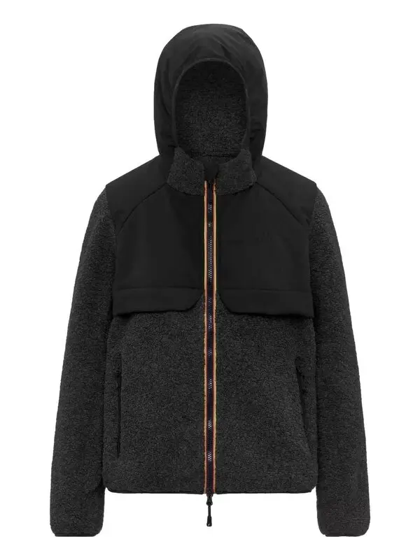 K-WAY Hooded Panelled Jacket - Black