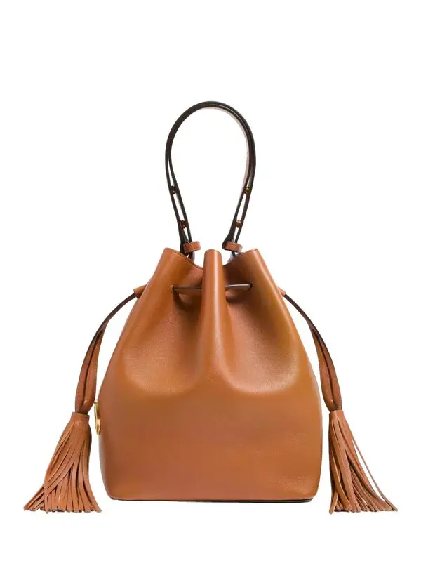 Valentino Garavani Tassel Logo Bucket Bag - Brown