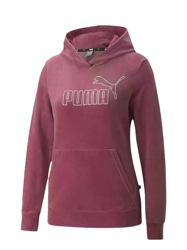 PUMA Velour Hooded Hoodie - Pink