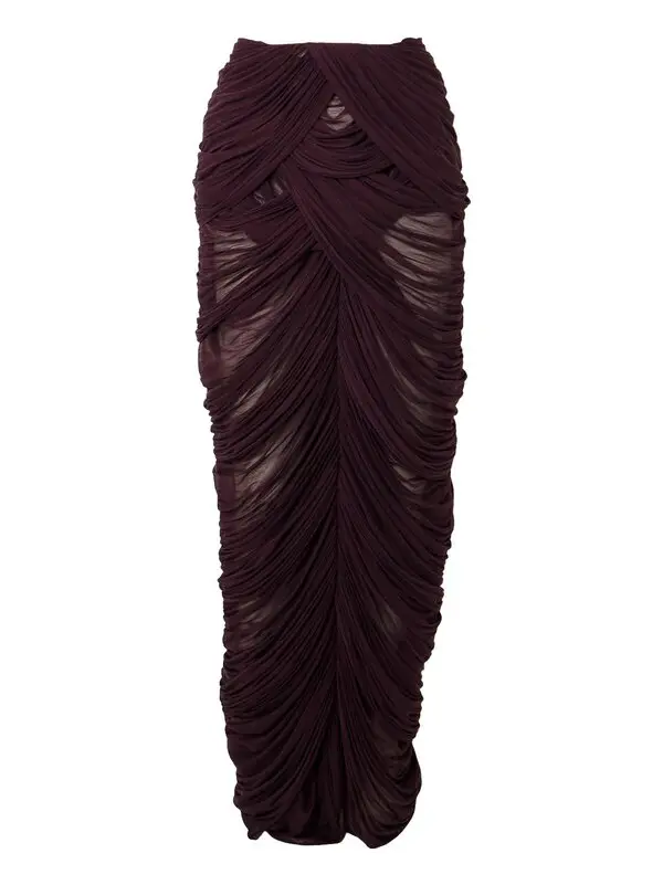 DANIELLE FRANKEL Cosette Draped Tulle Maxi Skirt - Purple