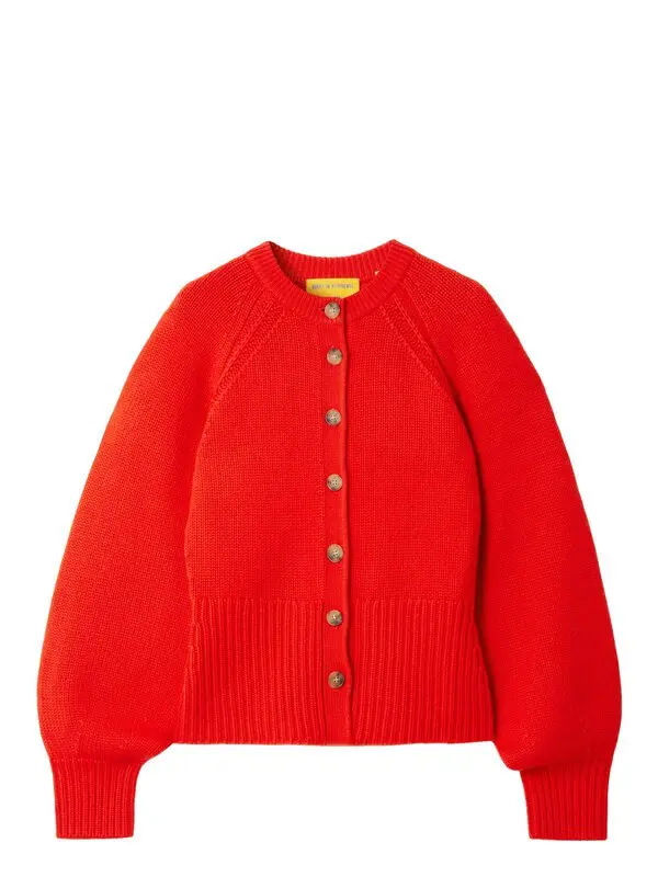 Guest In Residence Sculpted Cashmere Cardigan - Red
