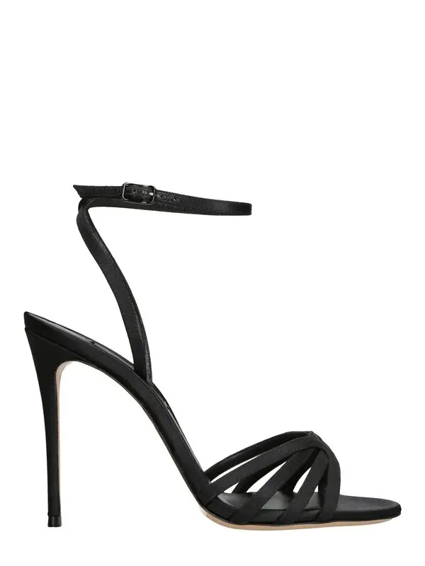 Casadei Satin Julia Heeled Sandals - Black