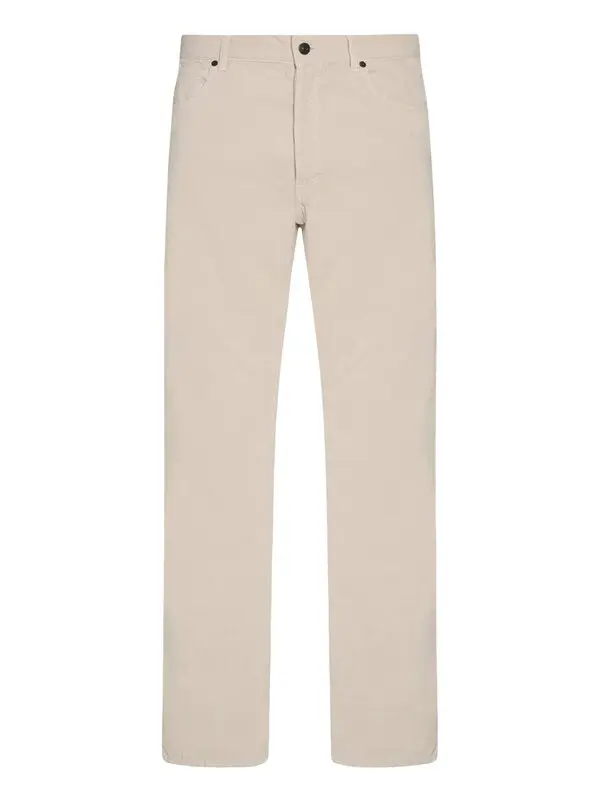 THE ROW Gerry Corduroy Slim Trousers - White