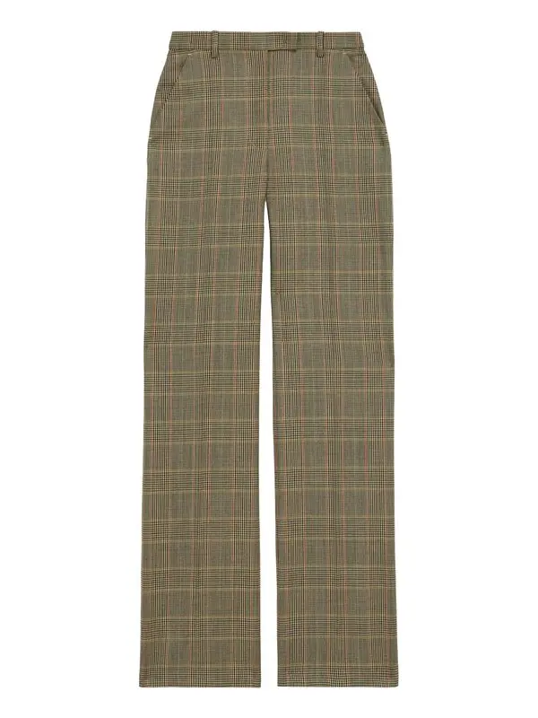 Alexander McQueen Wool Checkered Trousers - White