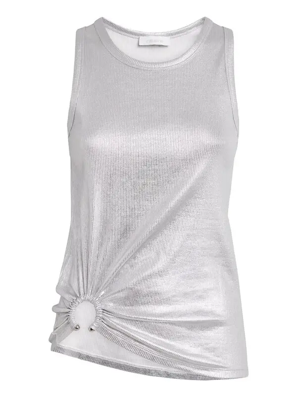 Rabanne Stretch-cotton Tank Top - Silver