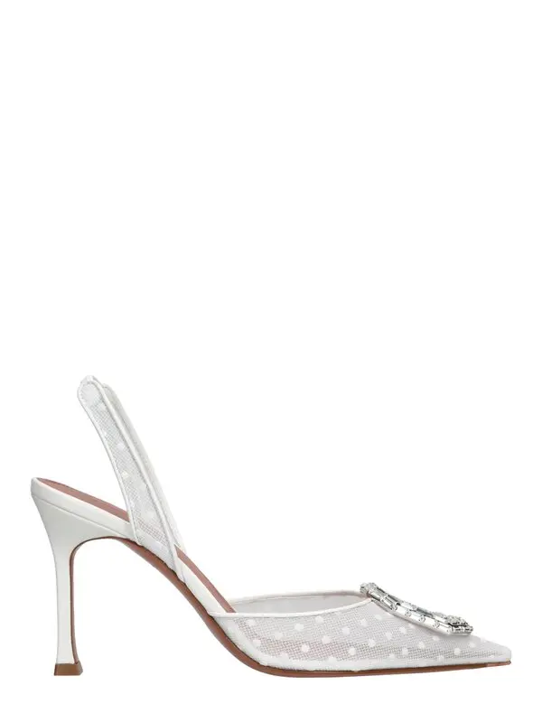 Amina Muaddi Camelia 90 Slingback Pumps - White