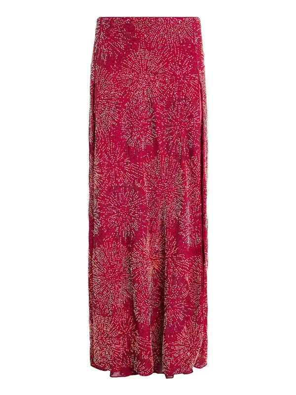 Rabanne Embellished Maxi Skirt - Burgundy