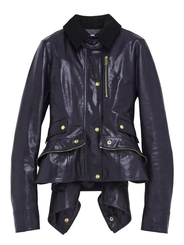Alexander McQueen Leather Kickback Jacket - Blue