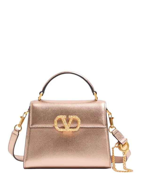 Valentino Garavani Mini Leather Vsling Top-handle Bag - Rose Gold
