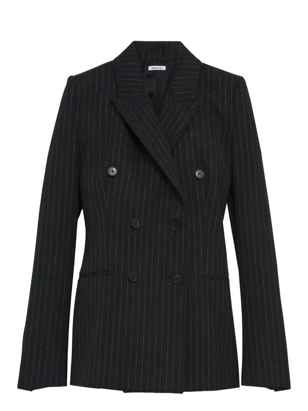 Alexander McQueen Wool Pinstripe Double-breasted Blazer - Black