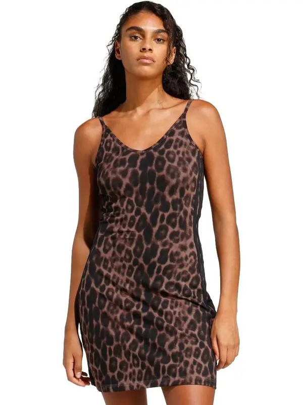 Adidas Seasonal Essentials Leopard Print Mini-dress - Multicolor / Earth Strata