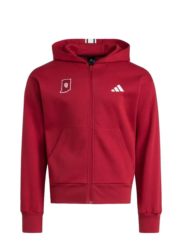 Adidas Indiana Hoosiers Full Zip Hoodie - Team Victory Red / White