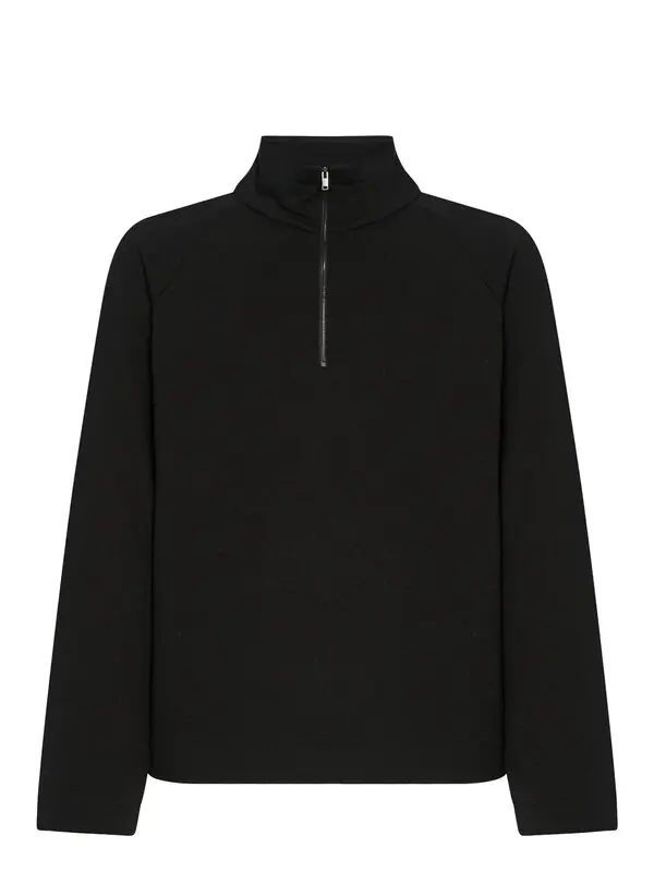 THE ROW Gallagher Cotton-cashmere Quarter-zip Sweatshirt - Black