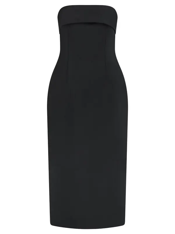 EMILIA WICKSTEAD Keeley Strapless Duchess Satin Dress - Black