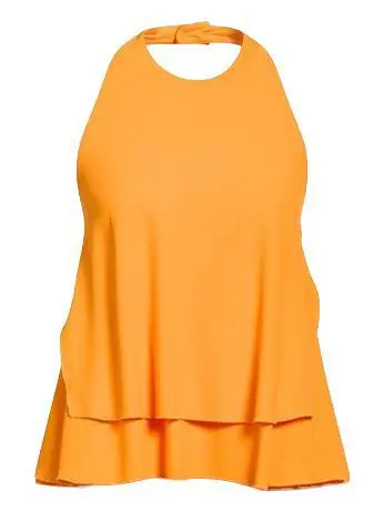 Liviana Conti Crepe Halterneck Top - Orange