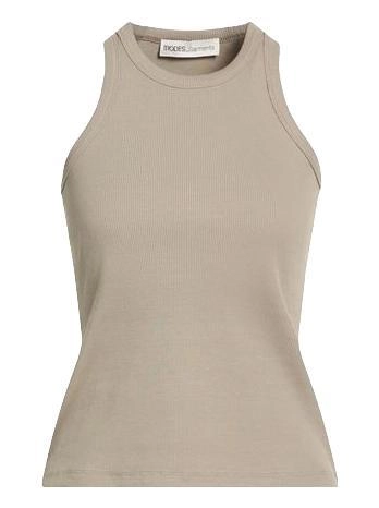 MODES Ribbed Cotton Tank Top - Khaki