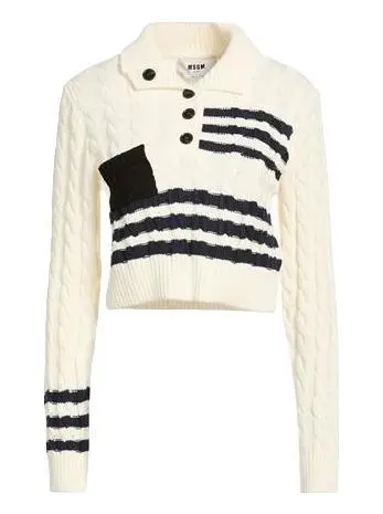 MSGM Cotton Knit Sweater - White