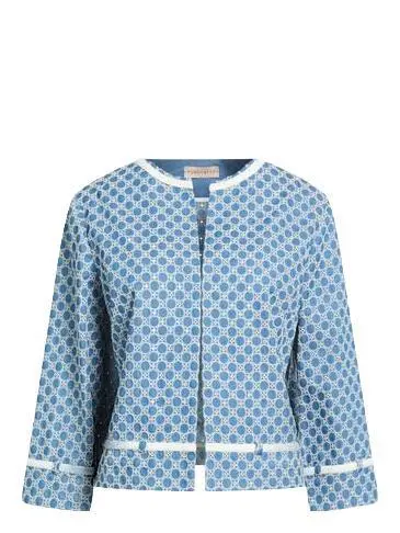 PUROTATTO Chambray Embroidered Jacket - Blue