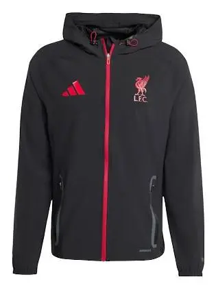Adidas Liverpool Fc Tiro 25 Competition Vis Tech Travel Jacket - Black Strawberry Red