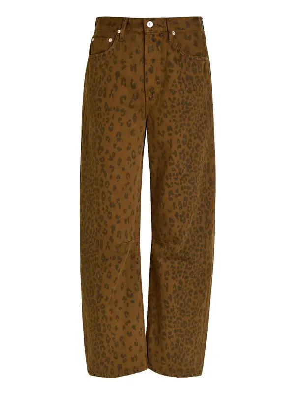 Citizens Of Humanity Miro Leopard-print Barrel-leg Jeans - Brown