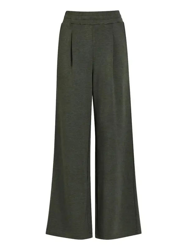 Varley Extra Wide Leg Stretch-jersey Sweatpants - Olive