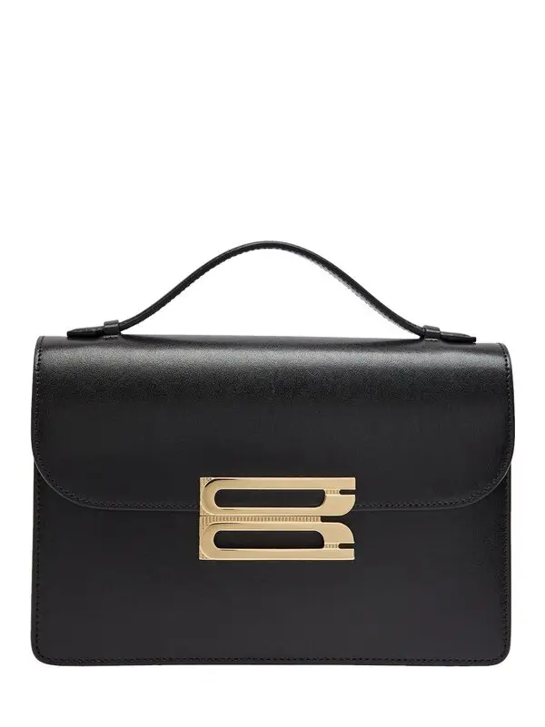 Victoria Beckham Dorian Small Grained Leather Top Handle Bag - Black