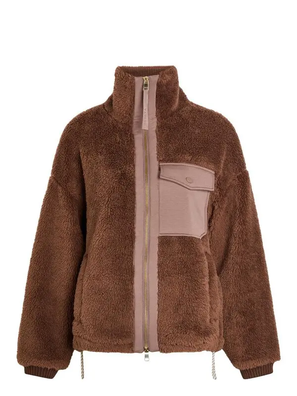 Varley Lowell Panelled Fleece Jacket - Brown