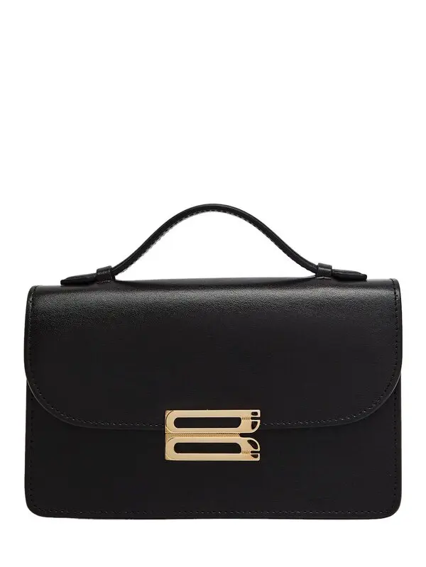 Victoria Beckham Dorian Mini Grained-leather Top Handle Bag - Black