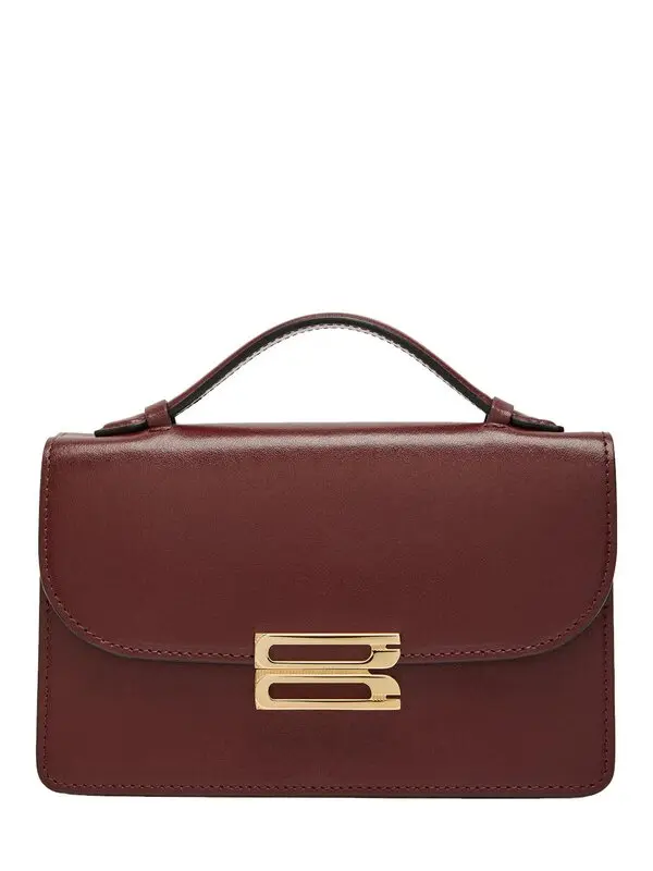 Victoria Beckham Dorian Mini Grained-leather Top Handle Bag - Burgundy