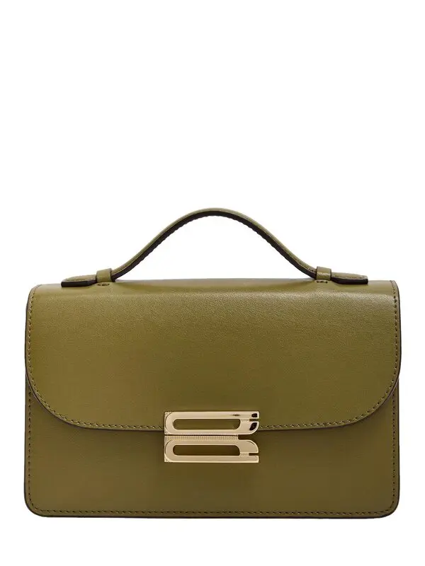 Victoria Beckham Dorian Mini Grained-leather Top Handle Bag - Green