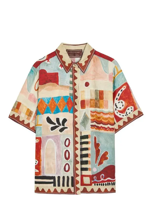 ALEMAIS Michelle Printed Linen Shirt - Multicoloured