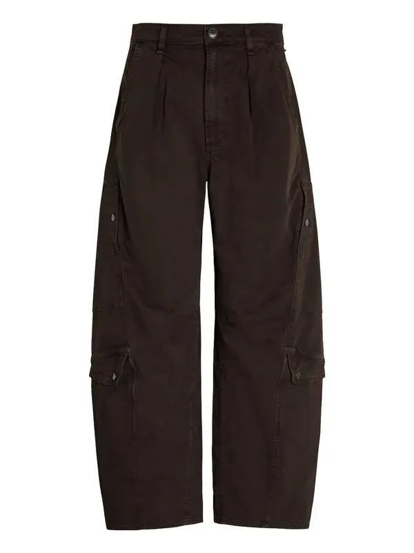 Citizens Of Humanity Flight Barrel-leg Twill Cargo Trousers - Dark Brown
