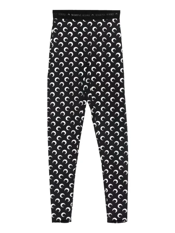 MARINE SERRE Moon-print Leggings - Black
