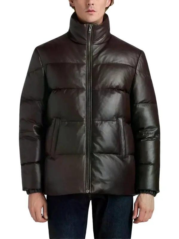 Bally Leather Puffer Jacket - Brown
