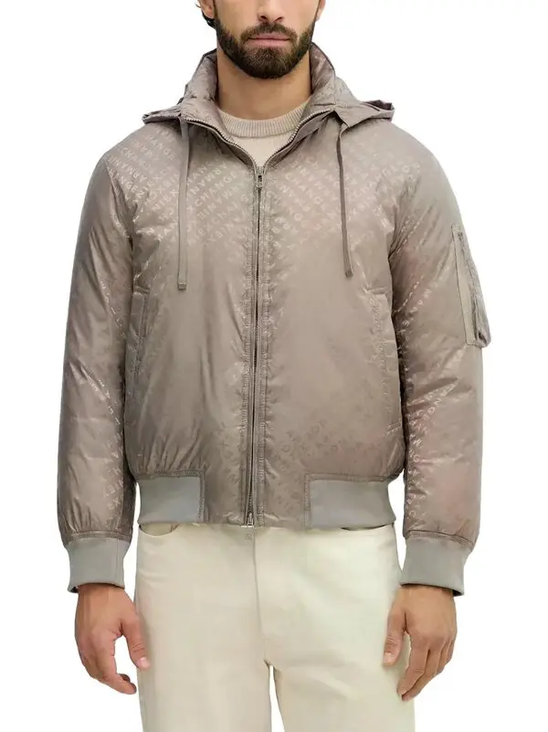Armani Exchange Logo-print Padded Jacket - Neutrals