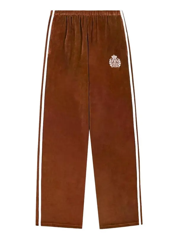 SPORTY & RICH Logo-embroidery Stripe Track Pants - Brown