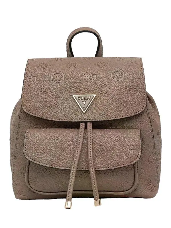 Guess Embossed Backpack With Logo - Neutrals
