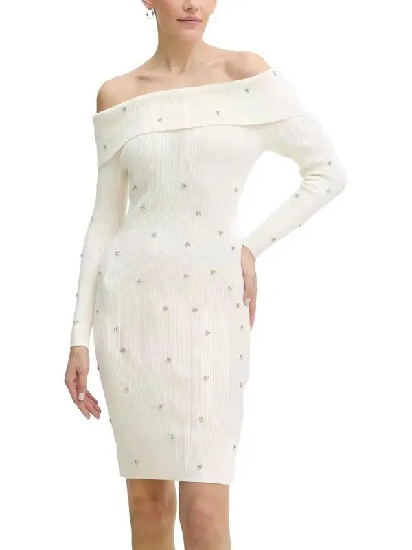 Guess Rhinestone-embellished Mini Dress - Neutrals
