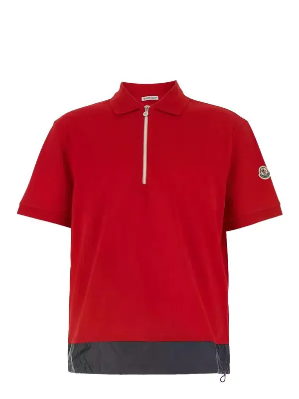 Moncler Half-zip Short-sleeve Polo Shirt - Red