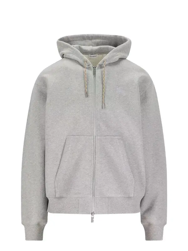 Burberry Check Detail Hoodie - Grey