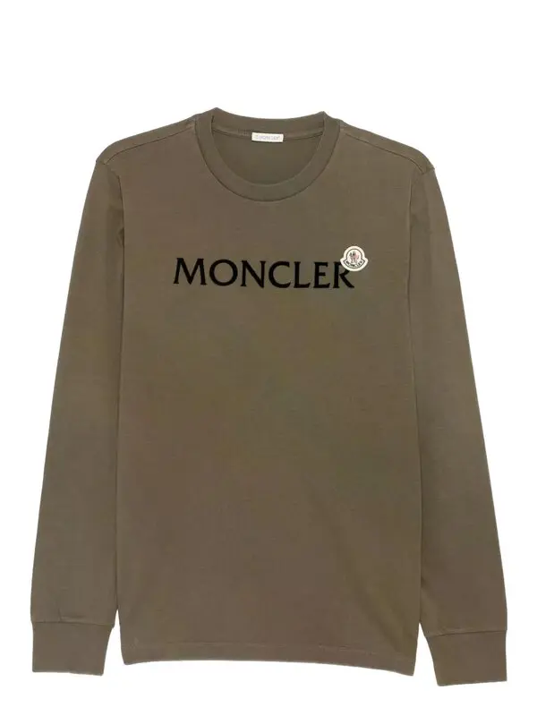 Moncler Long-sleeve Cotton Jersey T-shirt - Brown