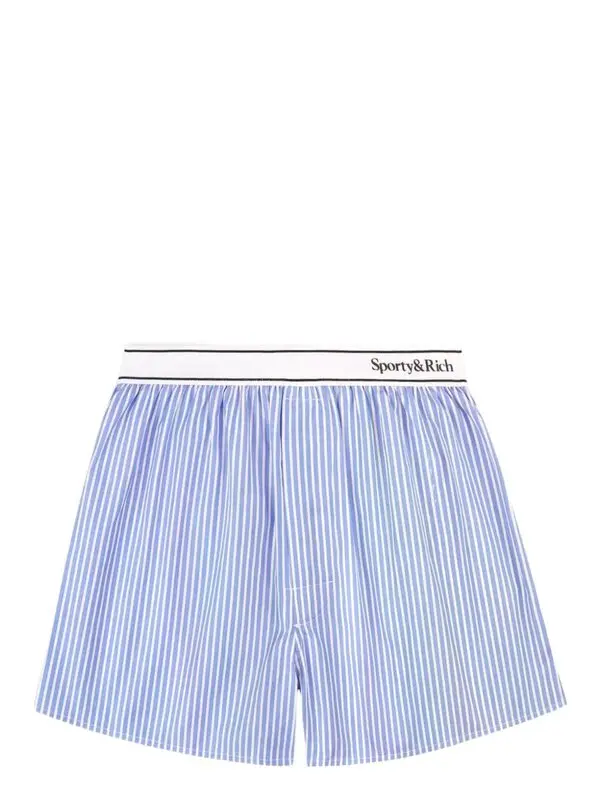 SPORTY & RICH Striped Boxer Shorts - Blue