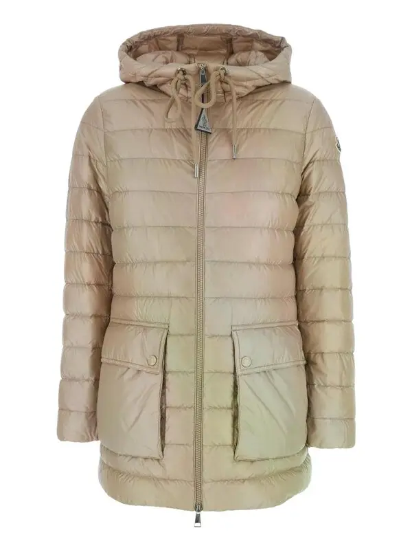 Moncler Hooded Quilted Coat - Neutrals