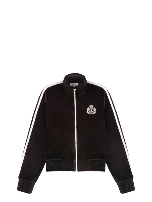 SPORTY & RICH Ny Crest Elio Striped Zip-up Track Jacket - Brown